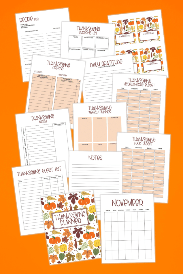 FREE Printable Thanksgiving Planner - The Frugal Free Gal